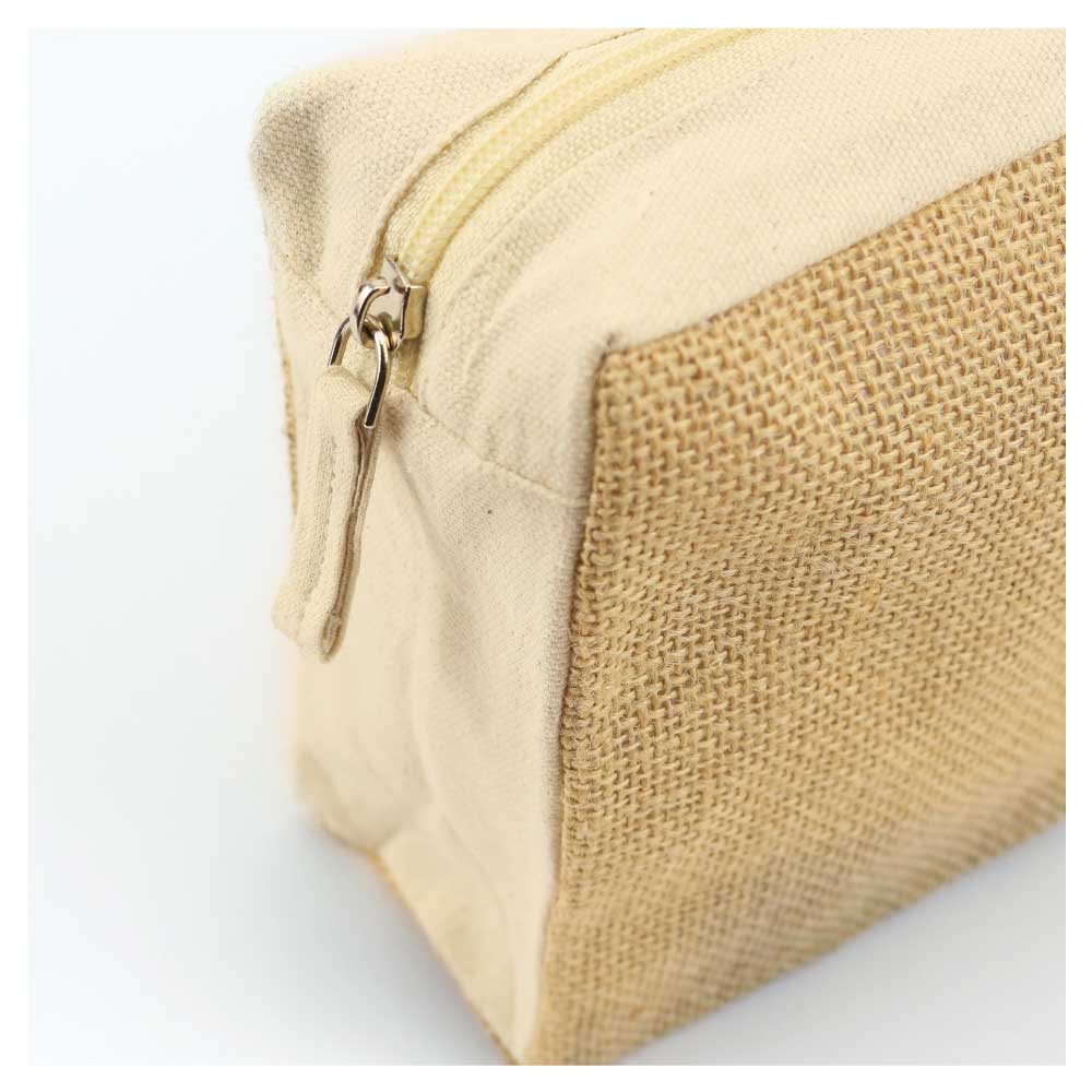 Jute with Cotton Zipper Pouch | Promotional Gifts Suppliers