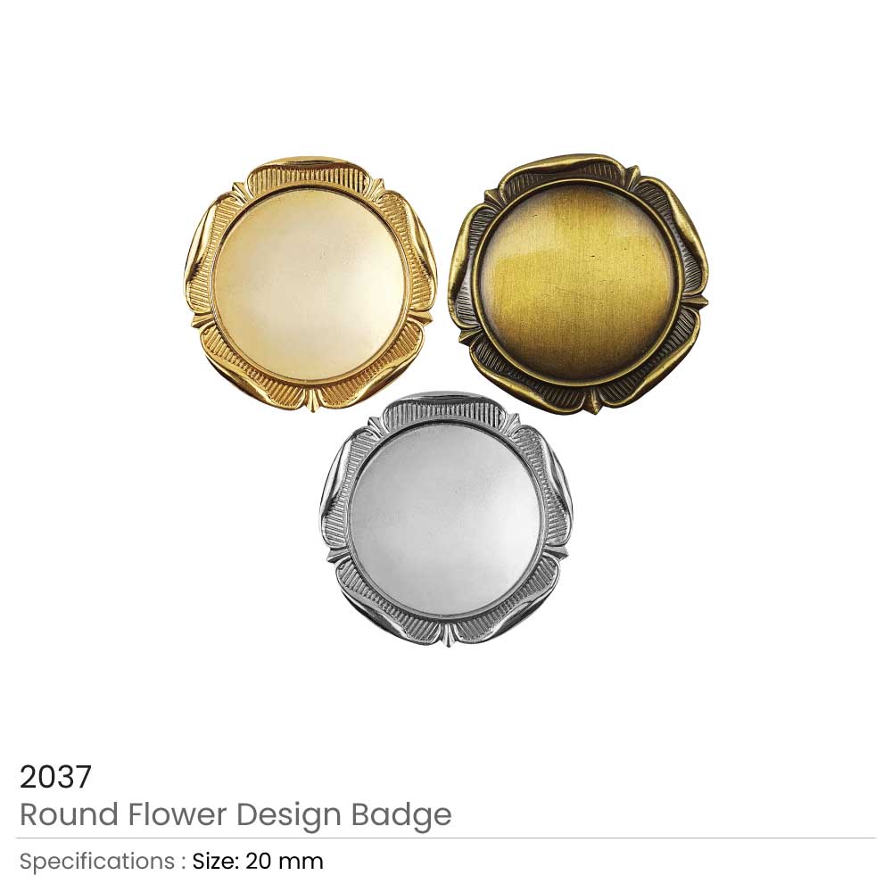 Round Flower Design Logo Badges | Promotional Gifts Suppliers