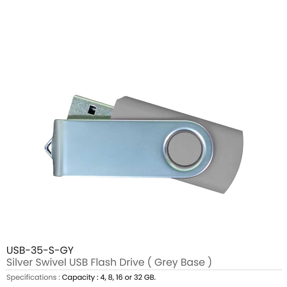 Silver Swivel USB Flash Drives | Promotional Gifts Suppliers