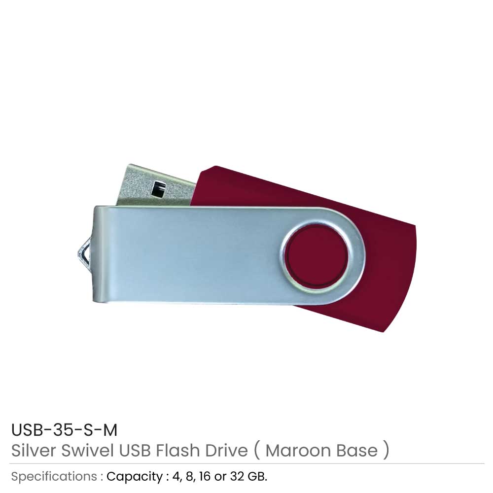 Silver Swivel USB Flash Drives | Promotional Gifts Suppliers