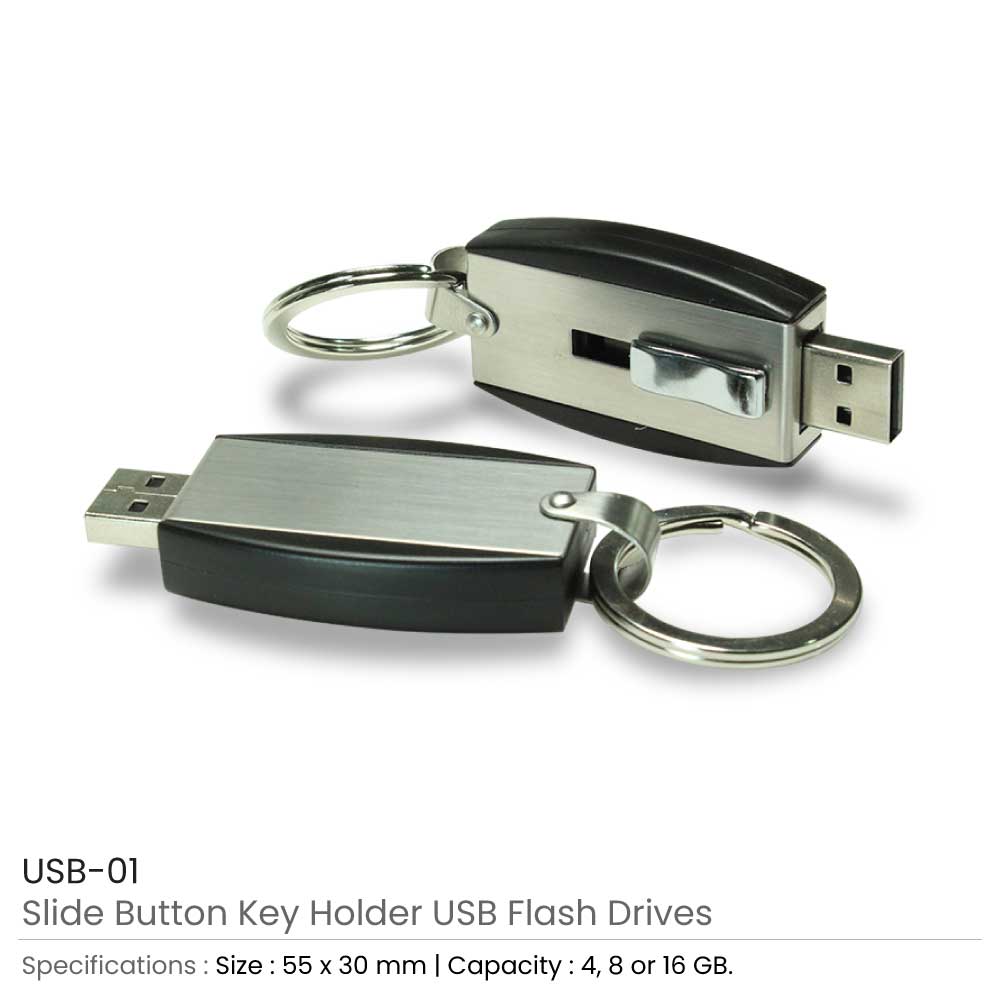 Slide Button USB | Key Holder Flash Drives Promotional Gifts Suppliers
