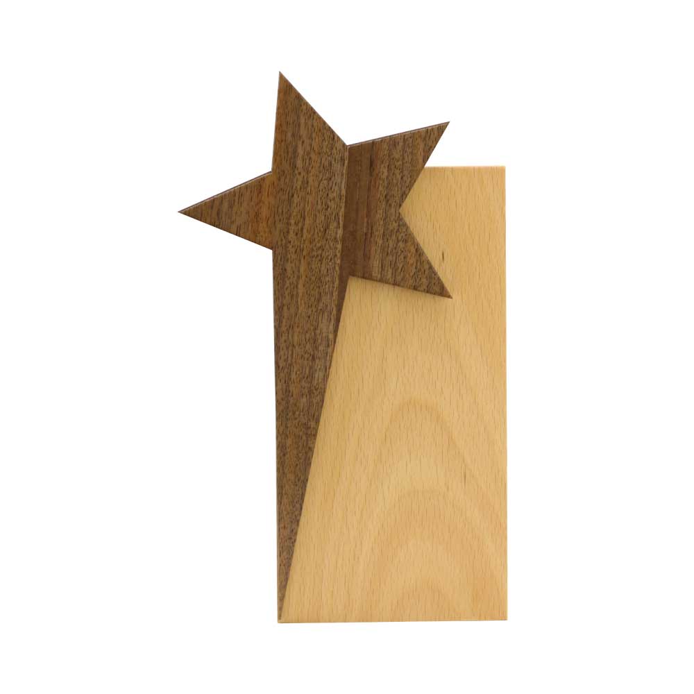 Star Design Wooden Trophy | Promotional Gifts Suppliers