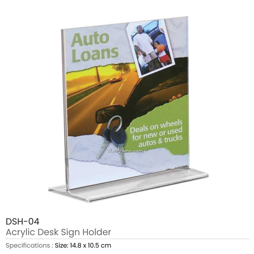 Acrylic Desk Sign Holders in Transparent | Promotional Gifts Suppliers