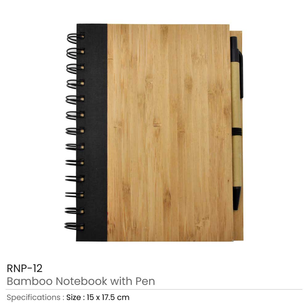 Bamboo Notebook with Pen | Promotional Gifts Suppliers