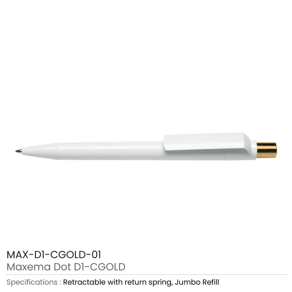 Dot Pens with Gold Push Button | Promotional Gifts Suppliers
