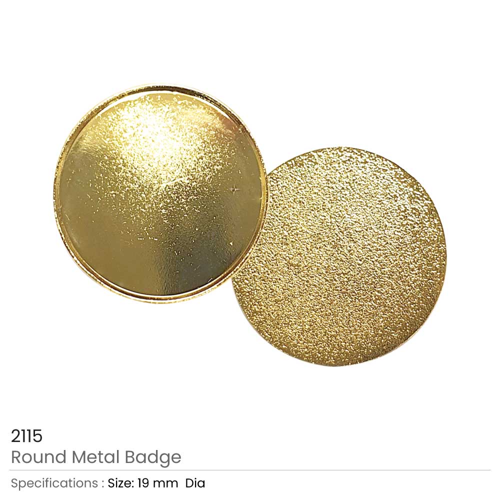 Gold Round Metal Badges | Promotional Gifts Suppliers