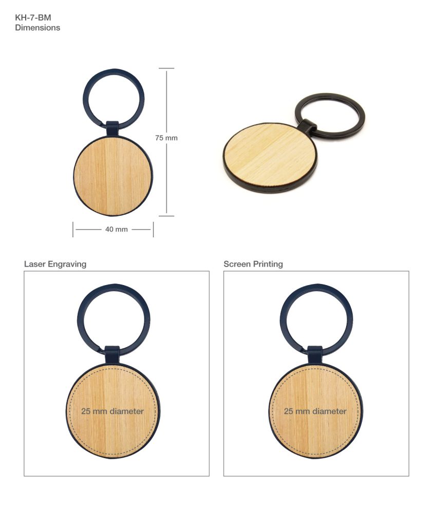 Metal Keychain with Bamboo | Promotional Gifts Suppliers