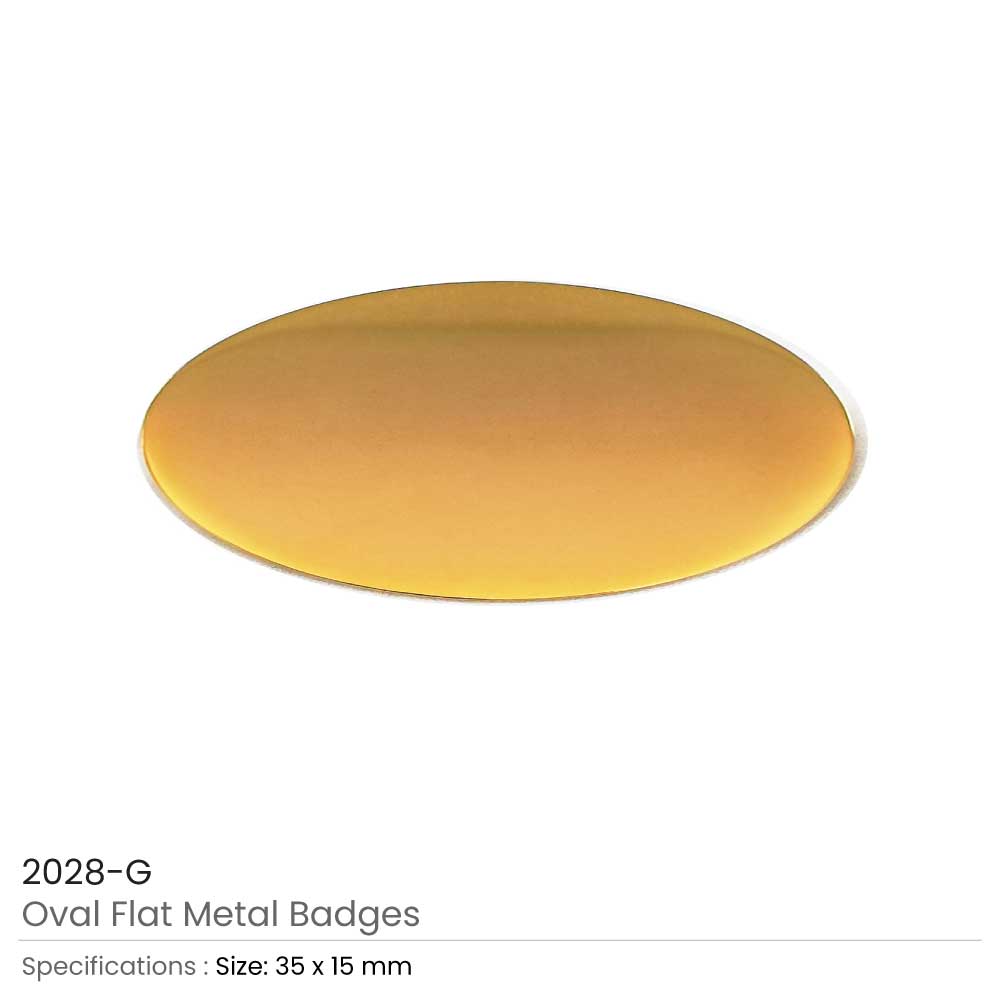 Oval Flat Metal Badges | Promotional Gifts Suppliers