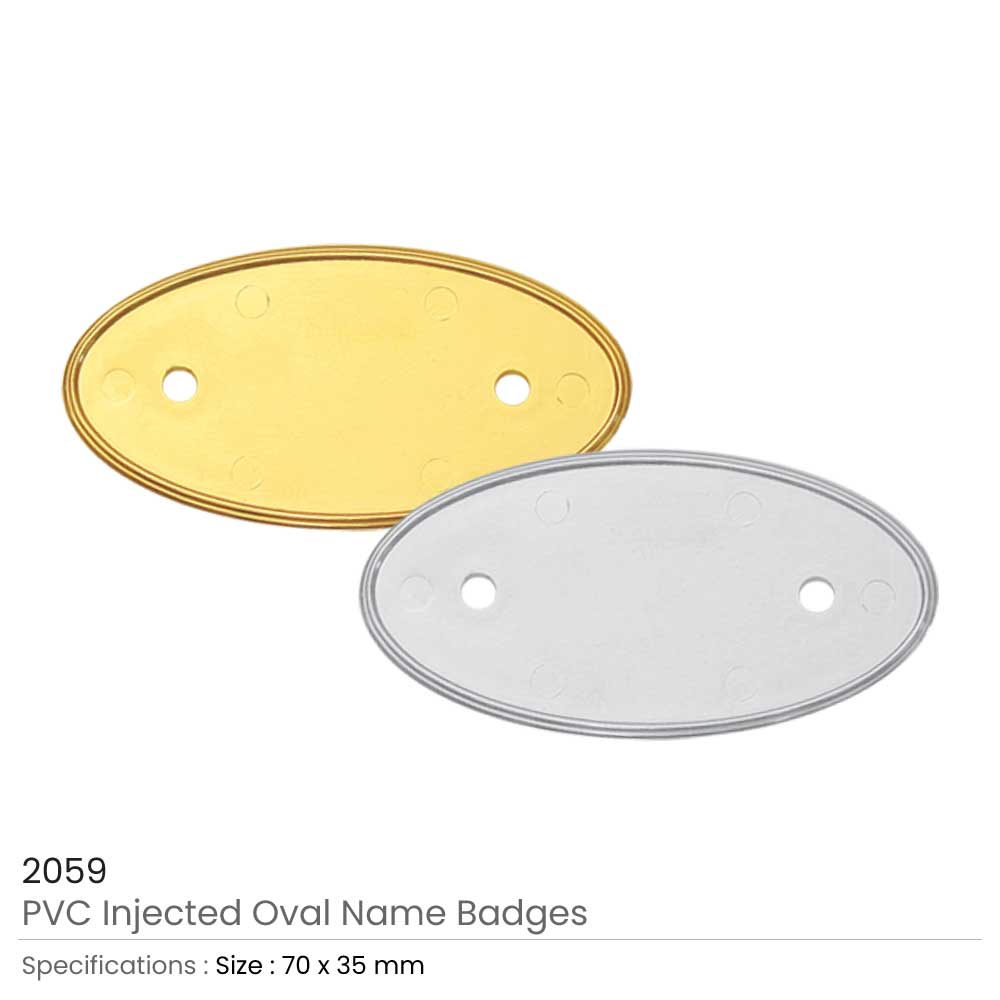 PVC Injected Oval Name Badges | Promotional Gifts Suppliers