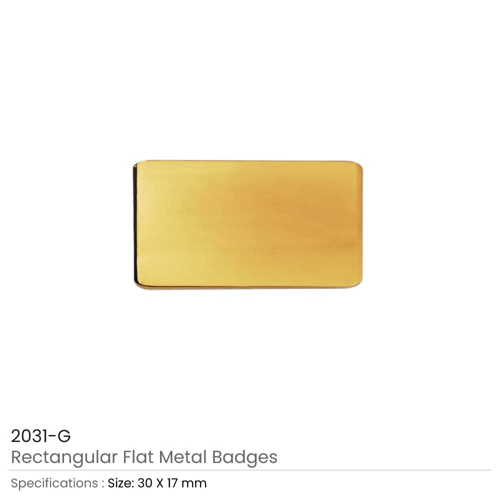 Rectangular Flat Metal Badges | Promotional Gifts Suppliers
