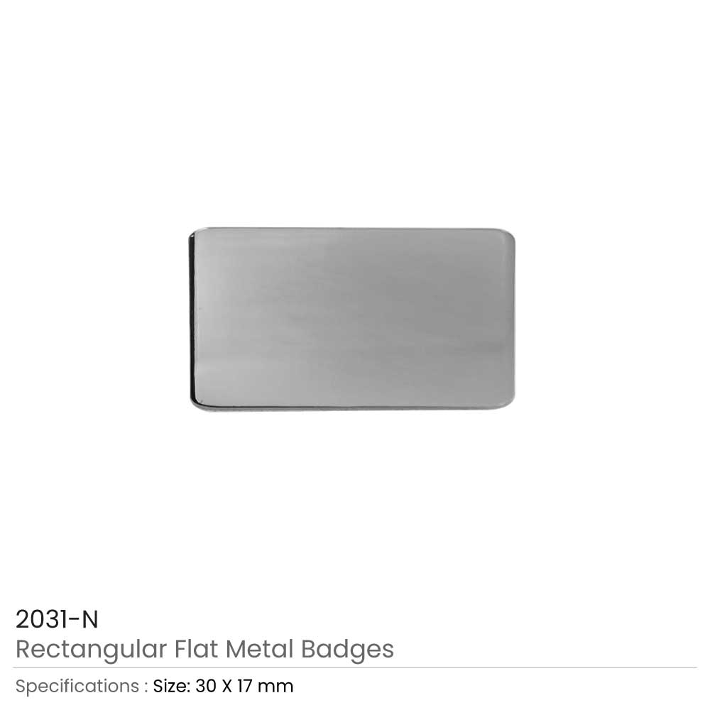 Rectangular Flat Metal Badges | Promotional Gifts Suppliers