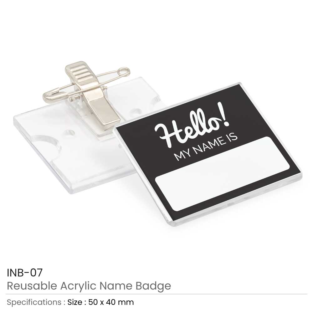 Reusable Acrylic Name Badges | Promotional Gifts Suppliers