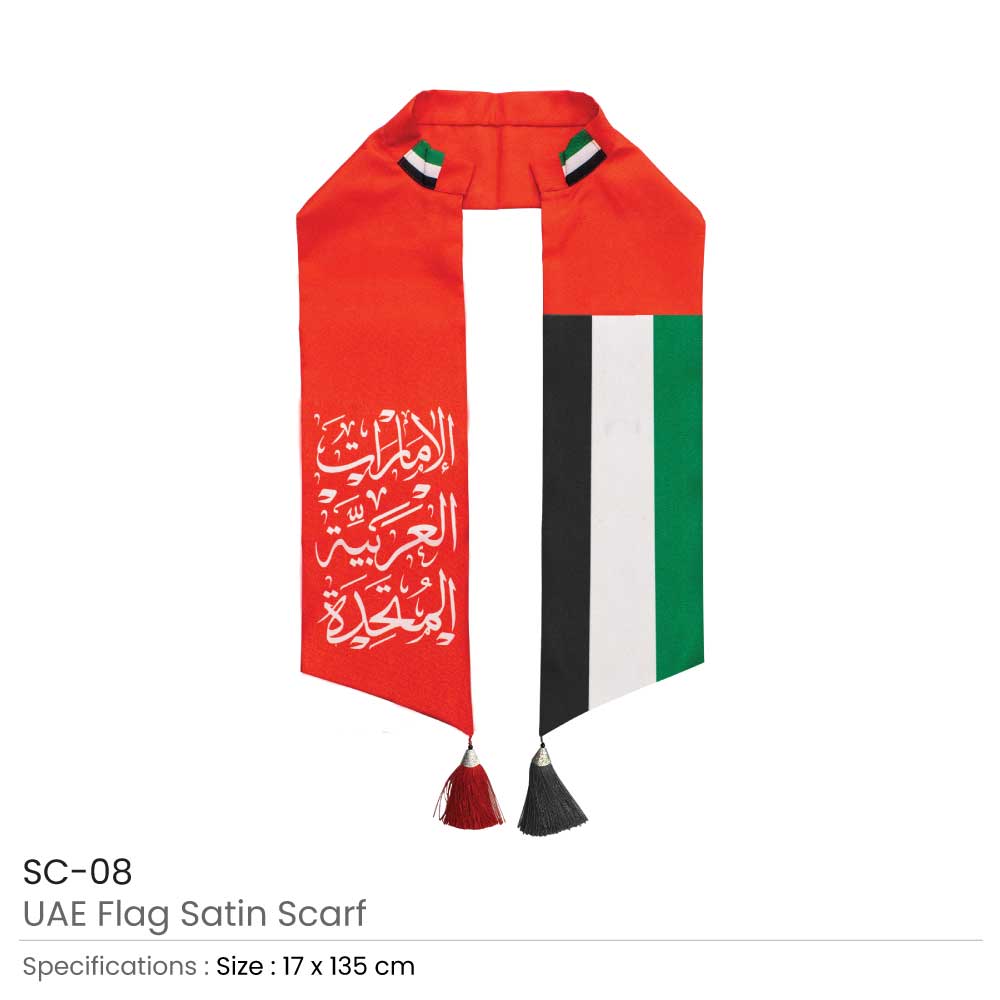 UAE Flag Satin Scarf | Promotional Gifts Suppliers