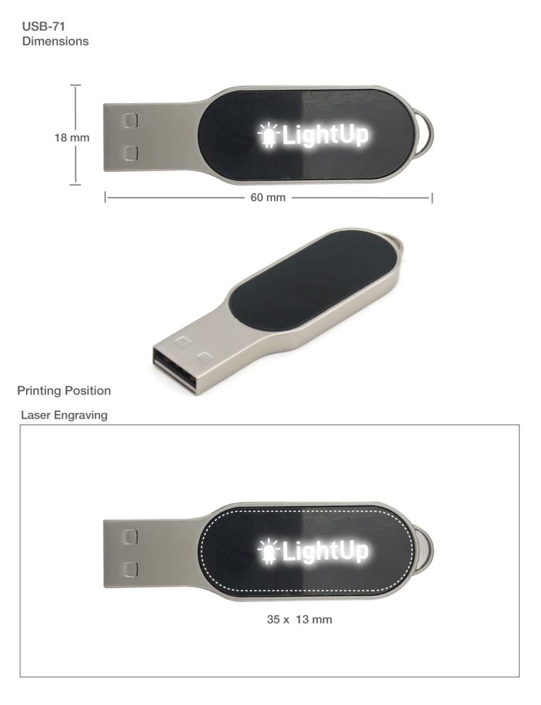 Oval Shaped Light-Up Logo USB | Promotional Gifts Suppliers