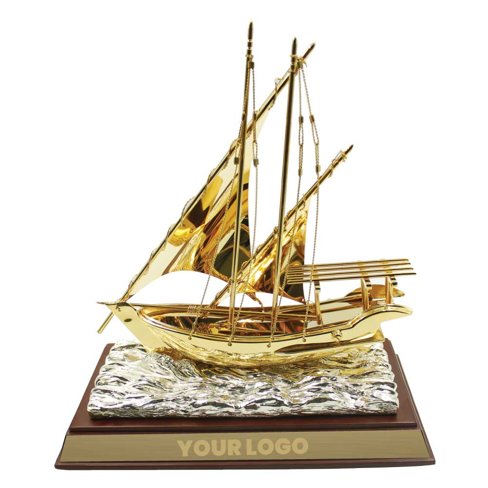 Dhow Promotional Trophy with Wooden Box | Promotional Gifts Suppliers