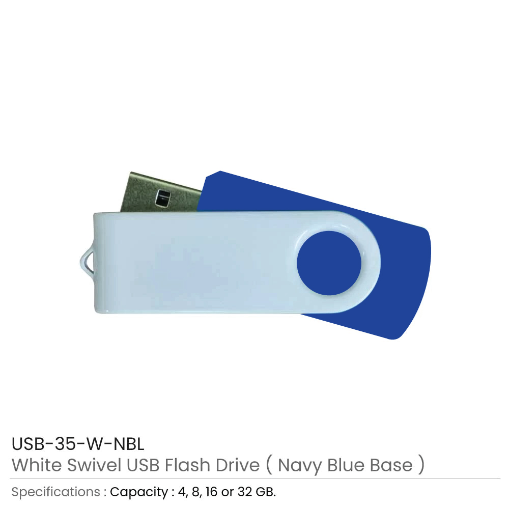 White swivel USB | Promotional White USB Flash | Promotional Gifts ...