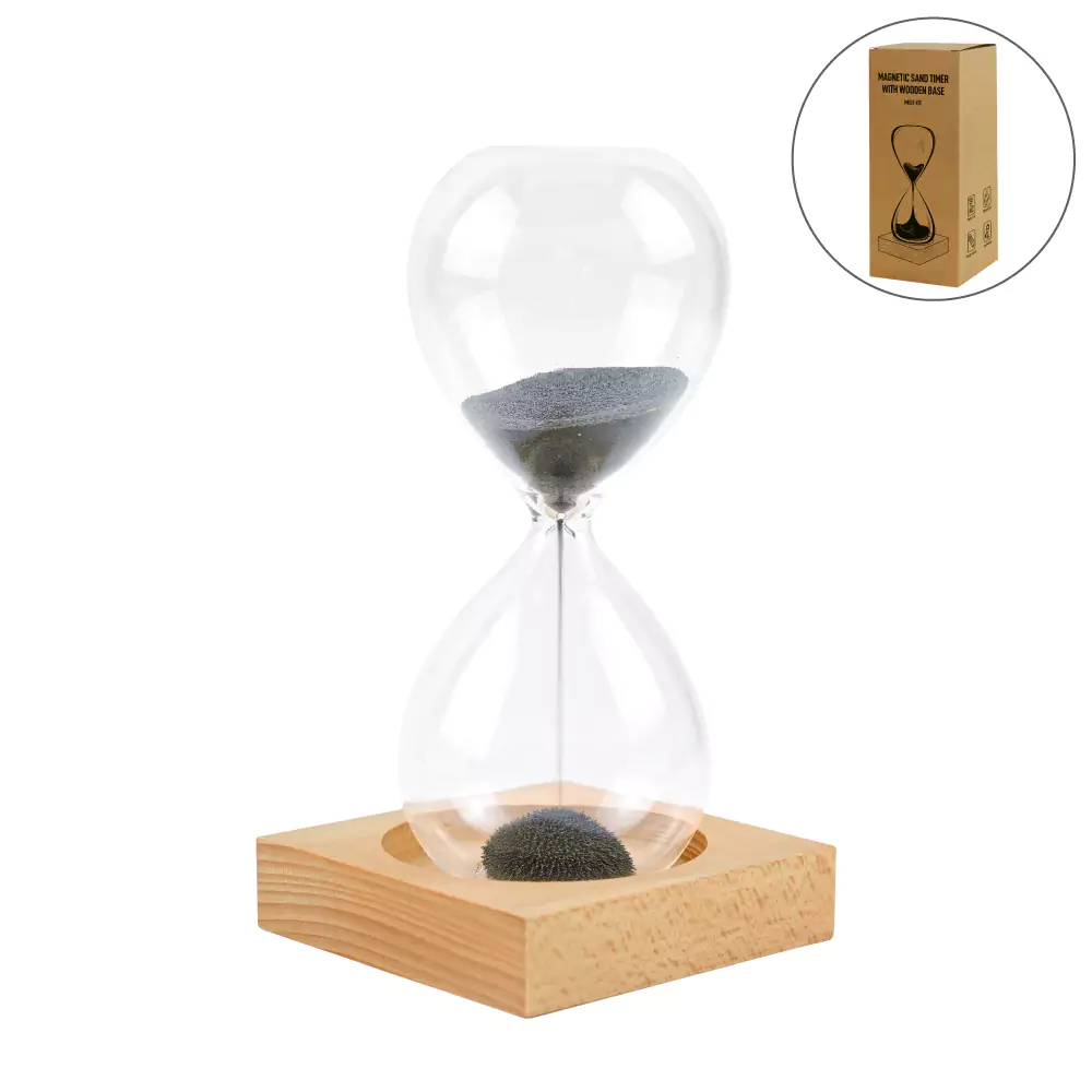 Magnetic Sand Timer with Wooden Base - 2 Minutes | Promotional Gifts ...